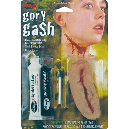 Fun World Unisex-Adult's Halloween 4" Gory Gash Kit, Multi, Standard ...