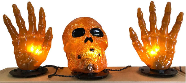 Light up Skull and Skeletal Hands Ground Breaker Decoration Indoor/Out ...